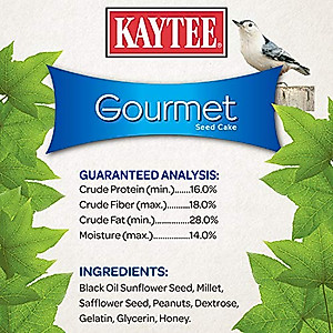 Kaytee Wild Bird Gourmet Seed Cake For Cardinals, Chickadees, Juncos, Titmice, Woodpeckers and More, 2 Pounds