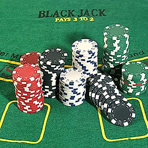 LUOBAO 200Pcs Poker Chips Set for Texas Holdem,Blackjack, Tournaments with Aluminum Case,2 Decks of Cards, Dealer, Small Blind, Big Blind Buttons and 5 Dice,11.5 Gram