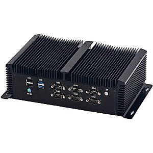 Fanless Industrial Computer Mini PC Intel Core i7 10870H Processor 32GB DDR4 Ram 1TB M.2 2280 SSD 3xHD 8xUSB 6xCOM Intel UHD Graphics Windows 10 Pro WOL PXE