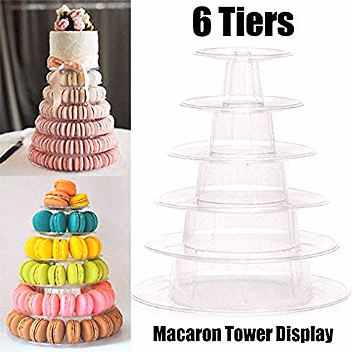 Candora 6-Layer Macaron Display Stand Cake Stand Macaron Tower Wedding Display Stand(2 Sets)