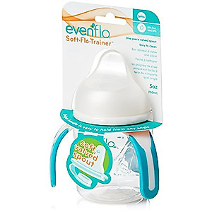 Evenflo Feeding Soft-flo Trainer Sippy Cup with Handle for Growing Baby and Toddler - Clear, 5 Ounce (Pack of 1)