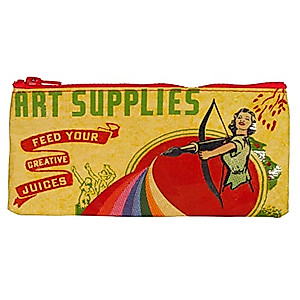 Blue Q Pencil Case, Art Supplies. Hefty Zipper, Sturdy and Easy-to-Rinse-Clean, 95% Recycled Material. Organize a Larger Bag -- Store Makeup, Chargers, Receipts, Pencils. 4.25"h x 8.5"w