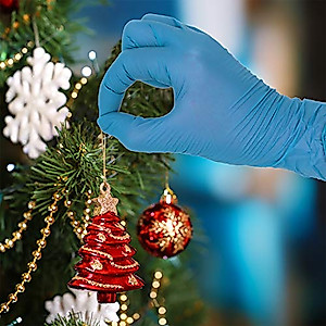 Pac-Dent Armor Nitrile Disposable Exam Gloves, Powder Free and Latex Free, 3.5mm Thick, Textured Grip, Box of 100, Blue, Small - GL-100S