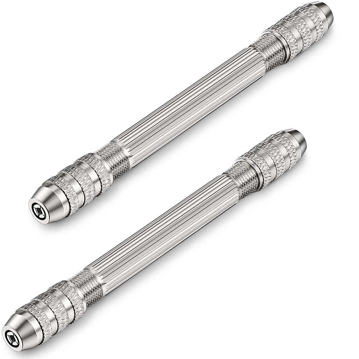 Double Ended Pin Vise DIY Hand Drill Pin Vise Resin Drill Wire Twisting Tools with Copper Collet Copper Drill Jewelry Making Tools for DIY Hairpin Keychain Bracelets Necklace (4 Pieces)