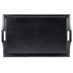 GET RST-2517-1-BK Coffee Table / Ottoman Tray with Handles, 25" x 16", Plastic, Black