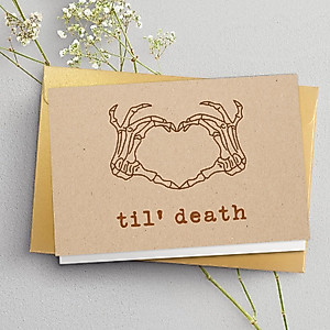 Skeleton Halloween Wedding Card, Til Death Wedding Anniversary Card, Spooky Anniversary Card, Bridal Party Card