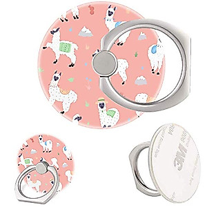 (3 Pack) Mobile Phone Ring Holder Finger Grip,Alpaca Llama Animal Cactus Cell Phone Stand Collapsible Kickstand Compatible with All Smartphone