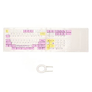 130 Keys Keycap, XDA Heat Sublimation Clear Handwriting PBT Keycap Set for 84 87 96 98 100 104 108 Keys Mechanical Keyboard Switch US Layout Mechanical Gaming Keyboard