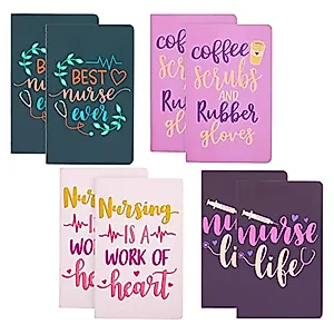 Juvale 8 Pack A5 Nurse Notebook Set, Nurse Appreciation Gifts for Graduation, Retirement, Medical Students (5 x 8 In)