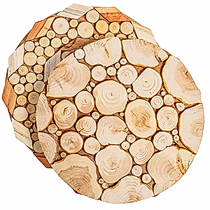 Wooden Trivet for Hot Dishes - Natural Handmade Wood Trivet Mat - Sturdy and Durable 7.8'' Kitchen Hot Pads - Wooden Trivet Frame for Hot Pots and Pans - Perfect Kitchen Gifts Idea