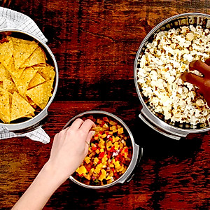 All-Clad Kitchen Accessories Stainless Steel Mixing Bowls Set 1.5, 3, 5 Quart Metal Mixing Bowls Silver