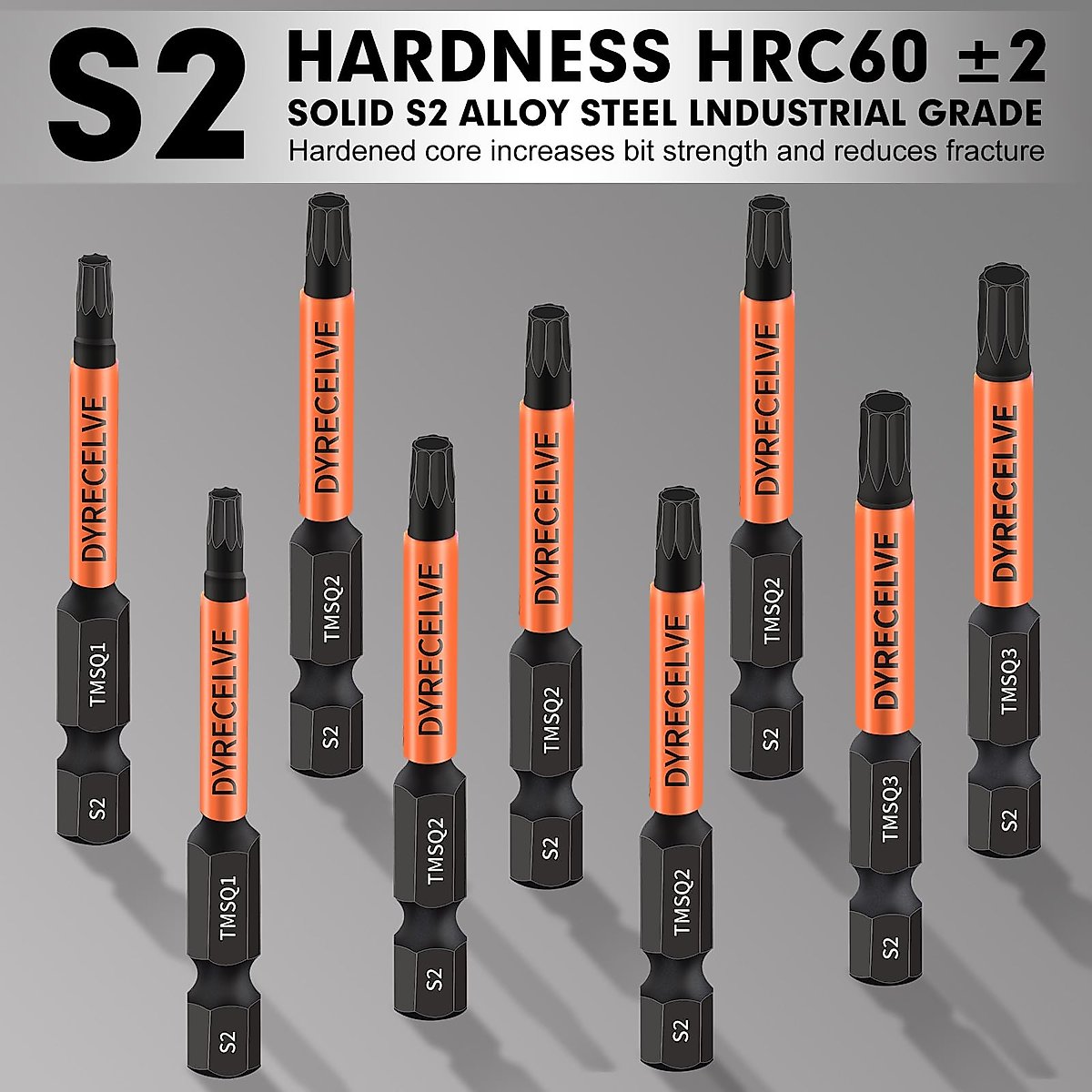 10-Pack 8 Point Star Bit - Professional 8 Point Torx Bit (Magnetic Heads & Hex Shank) - Double Square Bit Set Made of Premium S2 Alloy Steel - 8 Point Star Bit for Trailer - Sizes #1, #2 and #3