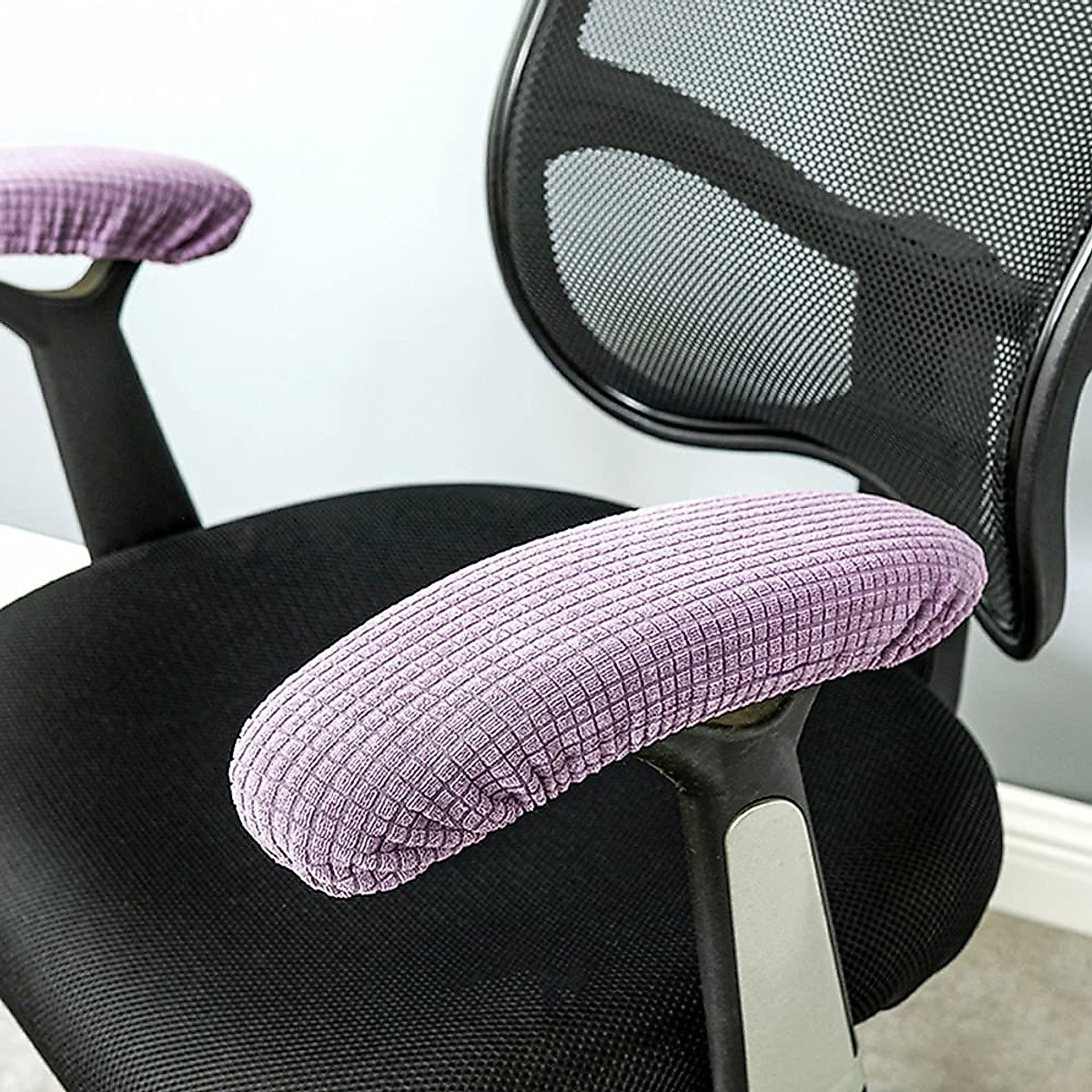 UMXOSM 1pair Office Chair Arm Pad Covers, Stretchable Washable Elastic Office Chair Armrest Slipcovers Covers(Navy Blue)