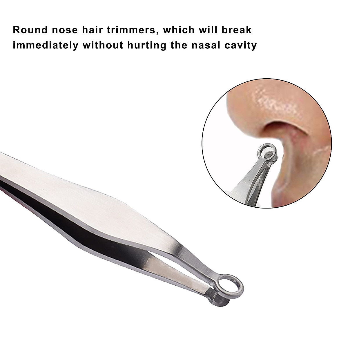 Nasal Clippers for Men/Women - Nasal Hair Trimmer - Universal Nose & Ear Hair Trimming Tweezers - Facial Manual Clippers (1 Pack Stainless Steel)