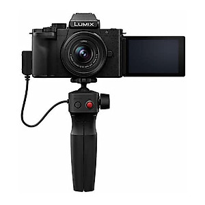 Panasonic LUMIX G100 4K Mirrorless Camera with 12-32mm Lens and Tripod Grip Vlogging Kit Bundle with Camera Bag, Memory Card, Battery (2-Pack) and Dual Charger, SD Card, and Carrying Case (5 Items)