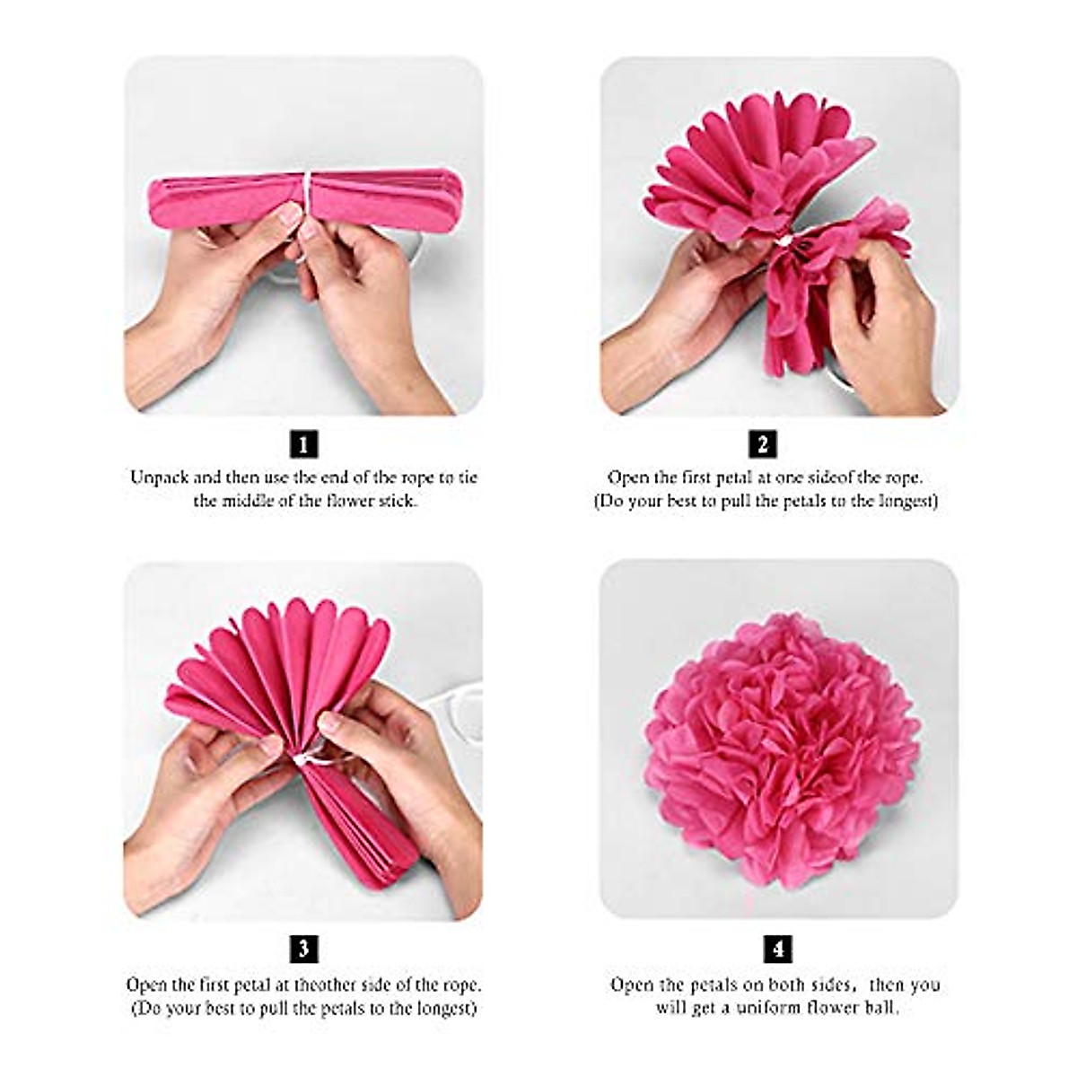 Binpeng Paper Pom Poms Hanging Paper Flower Ball Wedding Party Celebrations Decorations Outdoor Decoration Flowers Craft for Party Birthday party (deep green 6pcs)