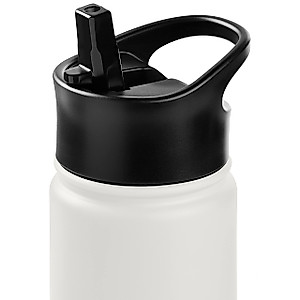 Retrospec Alder Insulated Water Bottle with Straw Lid & Handle Cap - Stainless Steel Wide Mouth Double-Wall Vacuum Insulated Thermos - BPA Free Leakproof Canteen - Abalone, 22oz