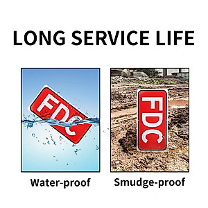 FDC Sign, Fire Department Connection Sign, 12"x 6" - .040 Rust Free Aluminum – Reflective, UV Protected and Weatherproof