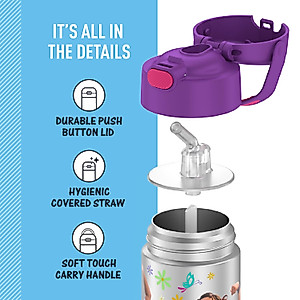THERMOS FUNTAINER 12 Ounce Stainless Steel Vacuum Insulated Kids Straw Bottle, Encanto