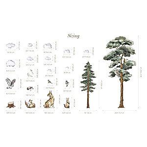 Woodland Forest Animals Big Wall Stickers Nursery Decoration Bedroom Removable Decals