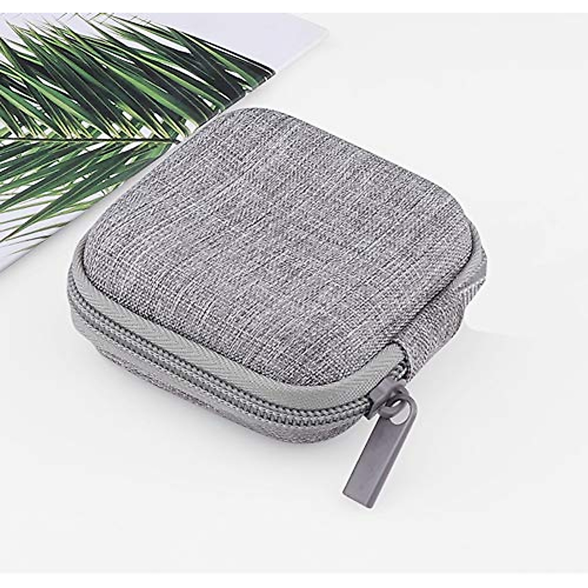 2 Pack Earphone Earbuds Headset Headphone Carrying Case Holder Mini Storage Organizer Box Container Coin Pouch Wallet for MP3,Bluetooth Ear Buds,USB Data Line Cables,Keys,Electronics Protective