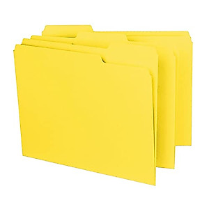 Smead Interior File Folder, 1/3-Cut Tab, Letter Size, Yellow, 100 per Box (10271)
