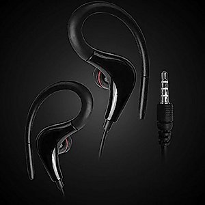 LUYANhapy9 Wired Headset Sport Running Jogging Earphone Earhook Stereo Headphone with Mic for Cell Phone Black