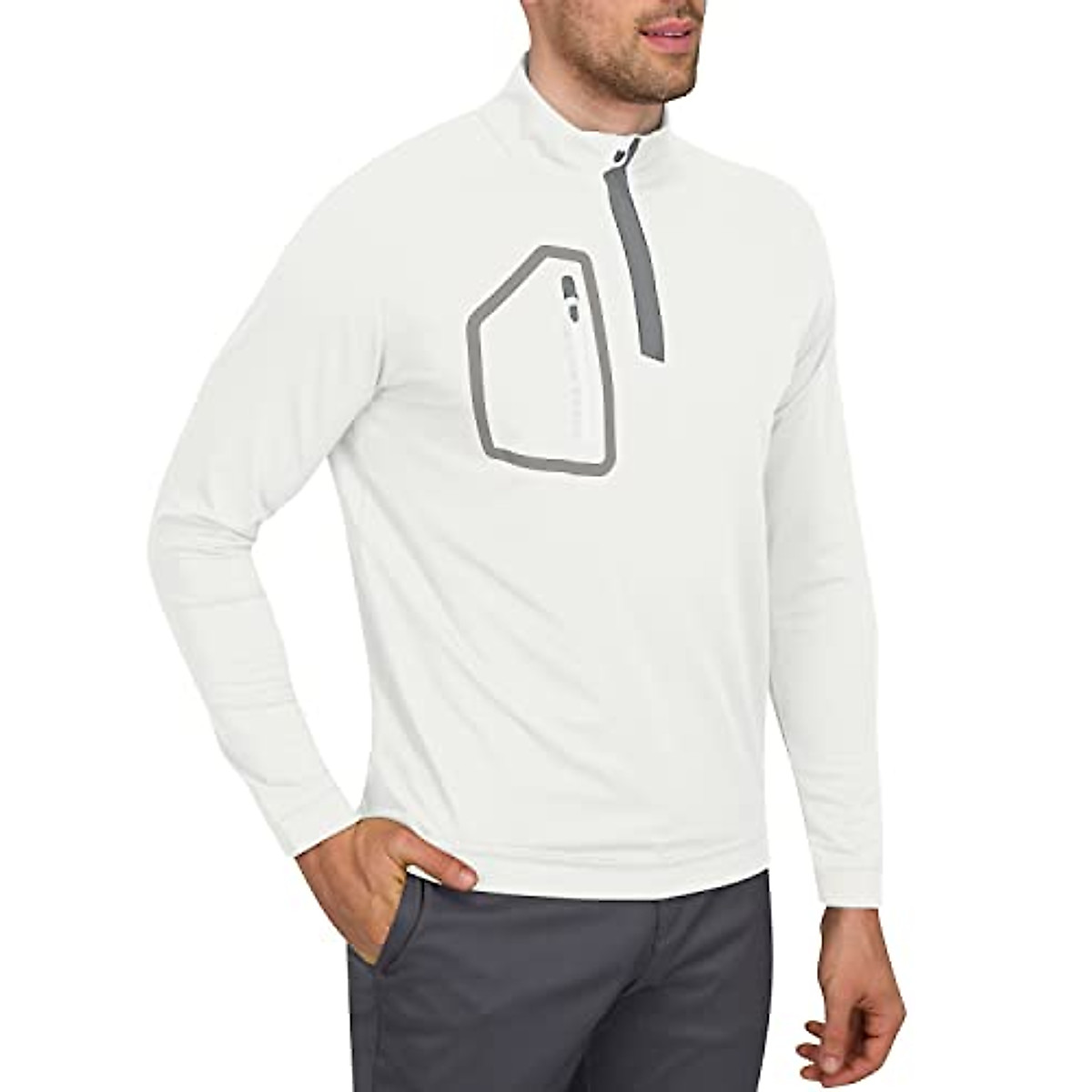 Three Sixty Six Men’s Dry Fit ¼ Zip Golf Pullover Jacket - Lightweight, Breathable & Stretch Fabric Sweater with Chest Pocket