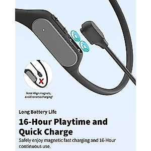 TOZO OpenReal Open Ear Headphones Bluetooth 5.3 Air Conduction Wireless Headphones Sport Earbuds with Premium Sound, Dual-Mic Call Noise Reduction Earphones with Hair Band for Running Cycling Black