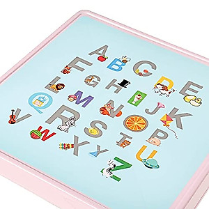 LIRUXUN Children 's Learning Table Chairs Set Kids Gaming Learning Tables Chair PP Table Cute Toy Game Table Desk for Girs Boy