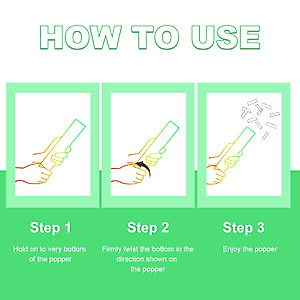 Confetti Cannons Confetti Poppers,15 Inch Biodegradable Party Poppers Confetti Shooters, WORKKEEP Green Confetti Pop for Birthday Wedding Celebration New Year Decorations Air Powered Confetti