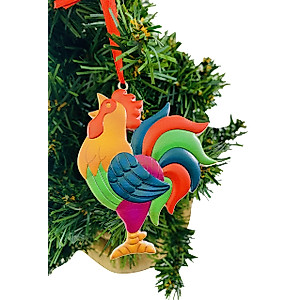 Legend of The Rooster Ornament Set Hanging Christmas Tree Decoration with Story Card Pack