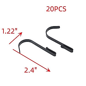 HNGSON Black S-Shaped Hanger Hooks Stainless Steel Clip-on Hook Hanging Hooks Pack of 20