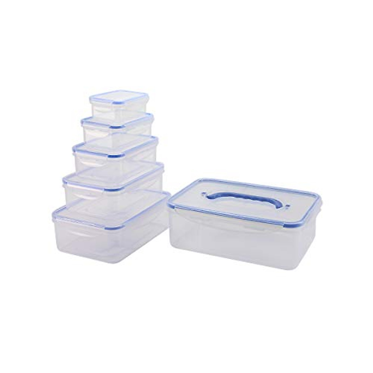 Nicole Home Collection Food Storage Plastic Containers with Locking Lids, Leak Proof, Airtight, Nested, Set Of 6 BPA Free Dishwasher and Freezer Safe