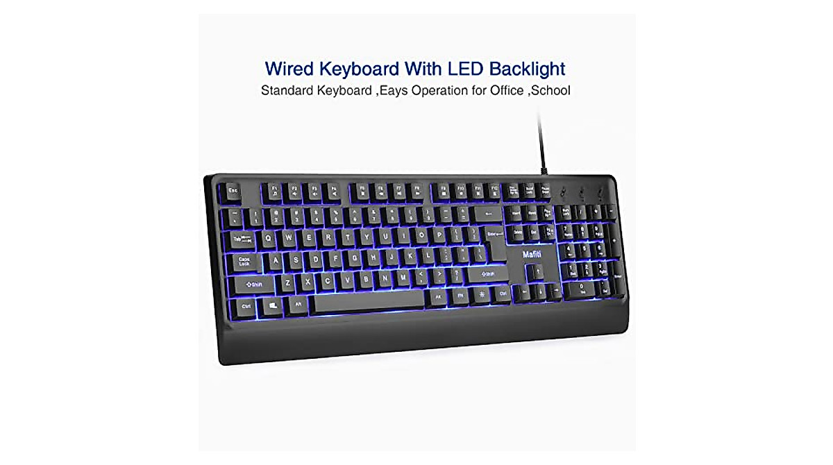 Mafiti Wired USB Backlit Keyboard - Comfortable Typing