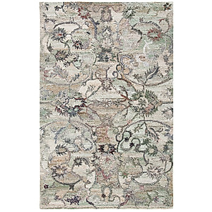 SAFAVIEH Anatolia Collection Accent Rug - 3' x 5', Sage & Beige, Handmade Traditional Oriental Wool, Ideal for High Traffic Areas in Entryway, Living Room, Bedroom (AN401W)