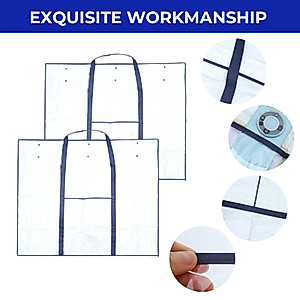 Ubamdom 2 PCS Large Art Portfolio Bag, 48" x 36" Art Portfolio Case, Art Portfolio Bag, PVC Anchor Chart Storage, Large Capacity Bulletin Board Organizer with Pocket, For Classroom, Office(Black)