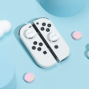Yocore Switch Thumb Grip Caps,Soft Silicone Thumb Grips,Analog Soft Silicone Joystick Caps Stick Caps for Switch/OLED/Switch Lite,4 Pcs-DEG