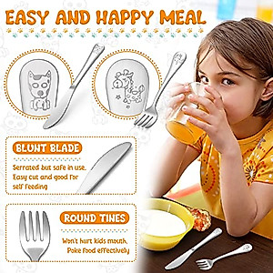 12-Piece Kid Silverware Flatware Set, HaWare Stainless Steel Toddler Preschooler Eating Utensils, Metal Cutlery for Self Feeding, Mini Flatware Set for Home Kitchen School, Healthy and Dishwasher Safe