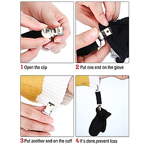 Hotop 2 Pairs Toddler Baby Winter Mittens Kids Fleece Warm Easy on Mittens with Glove Clips for Baby Boy Girl