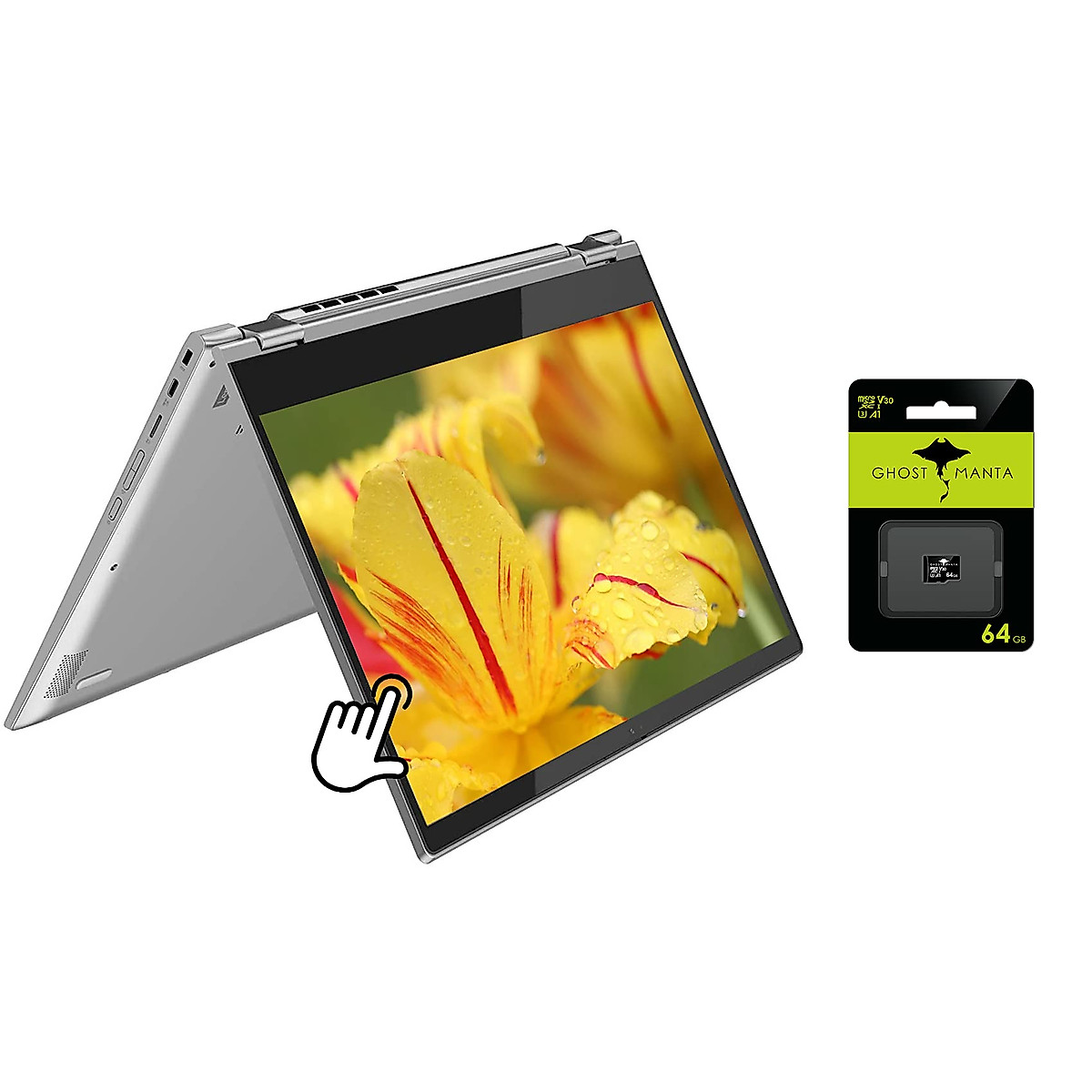 Lenovo Newest Chromebook C340 15.6" FHD Touchscreen 2-in-1 Laptop, Intel Core i3-8130U(up to 3.4 GHz, i5-7200u), 4GB RAM, 64GB eMMC, WiFi, Bluetooth, Chrome OS, w/Ghost Manta 64GB SD Card