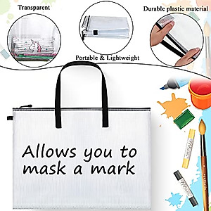 10 Pieces Art Portfolios Bags 19 x 25 Inches Waterproof Art Portfolios Bag Art Posters Storage Bags Art Supply Bags with Zipper and Handle for Artworks,Bulletin Boards,Charts and Teaching Material