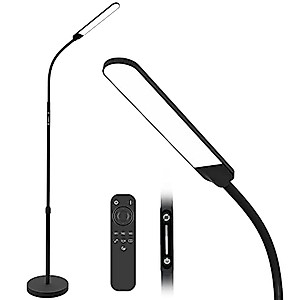 NXONE Led Floor Lamp,Modern Reading Adjustable Standing Height 4 Colors and Stepless Brightness Work Lamp for Living Room Bedroom Reading£¬Black