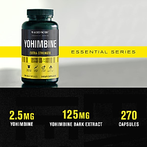 Jacked Factory Yohimbine Extra Strength Supplement, 270 Capsules - Premium Yohimbe Bark Extract for Experienced Users - Body Recomposition, Energy & More - Zero Fillers - 270 Veggie Capsule Pills
