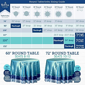 Balsa Circle 10 pcs 120 inch Black Round Tablecloths Fabric Table Cover Linens for Wedding Party Polyester Reception Banquet Events Kitchen Dining