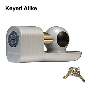Master Lock Trailer Hitch Lock, Fits 1-7/8 in., 2 in., and Most 2-5/16 in. Trailer Couplers, Weather Resistant Automotive Hitch Lock with Keys, 377KA
