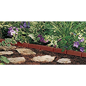 Suncast 12" Interlocking No Dig Brick Border Landscape Edging, Brown