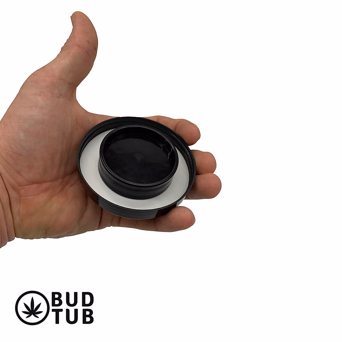 Glass Herb Storage Jar with Magnetic Herb Grinder INSIDE the lid. This Airtight, Smell Proof, Storage Container has an Added Seal to Keep the Scent Contained and Goods Fresh for Longer (Regular)