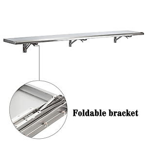 GUDESEN Concession Shelf 96" Stainless Steel Drop Down Folding Serving Food Shelf Concession Stand Serving Shelf for Concession Window