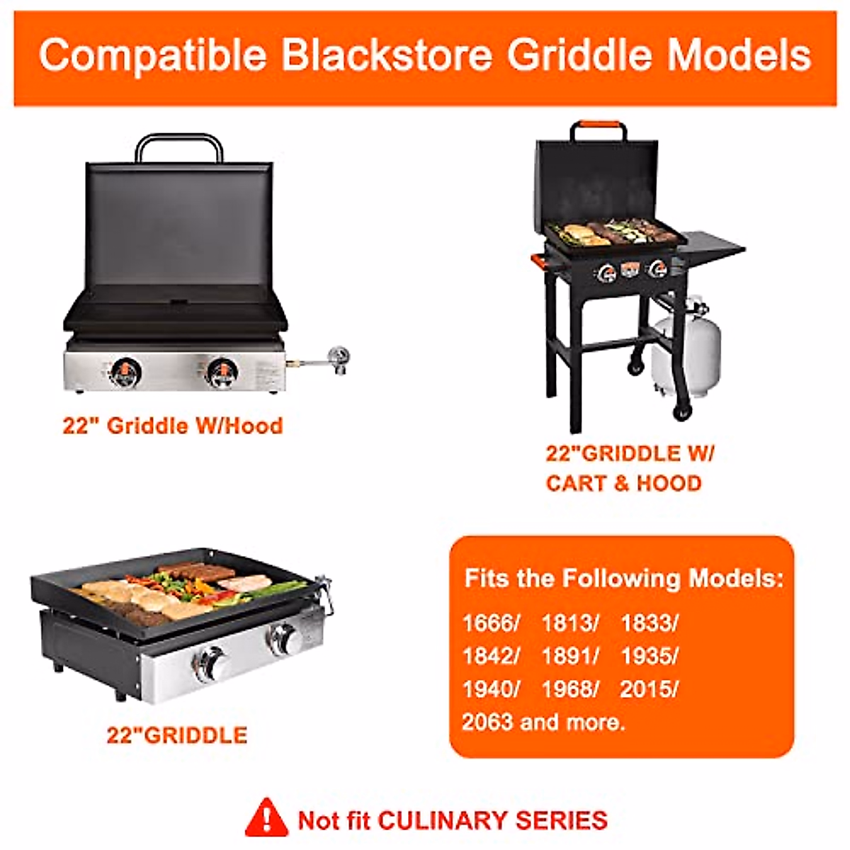 Wind Guard for Blackstone Griddle 22 Inch, 4 Packs Stainless Steel Waterproof Wind Screen Flat Top Grill Accessories, Protect Flame Hold Heat, Compatible with Hood, Black (Fit for 22" Griddle)